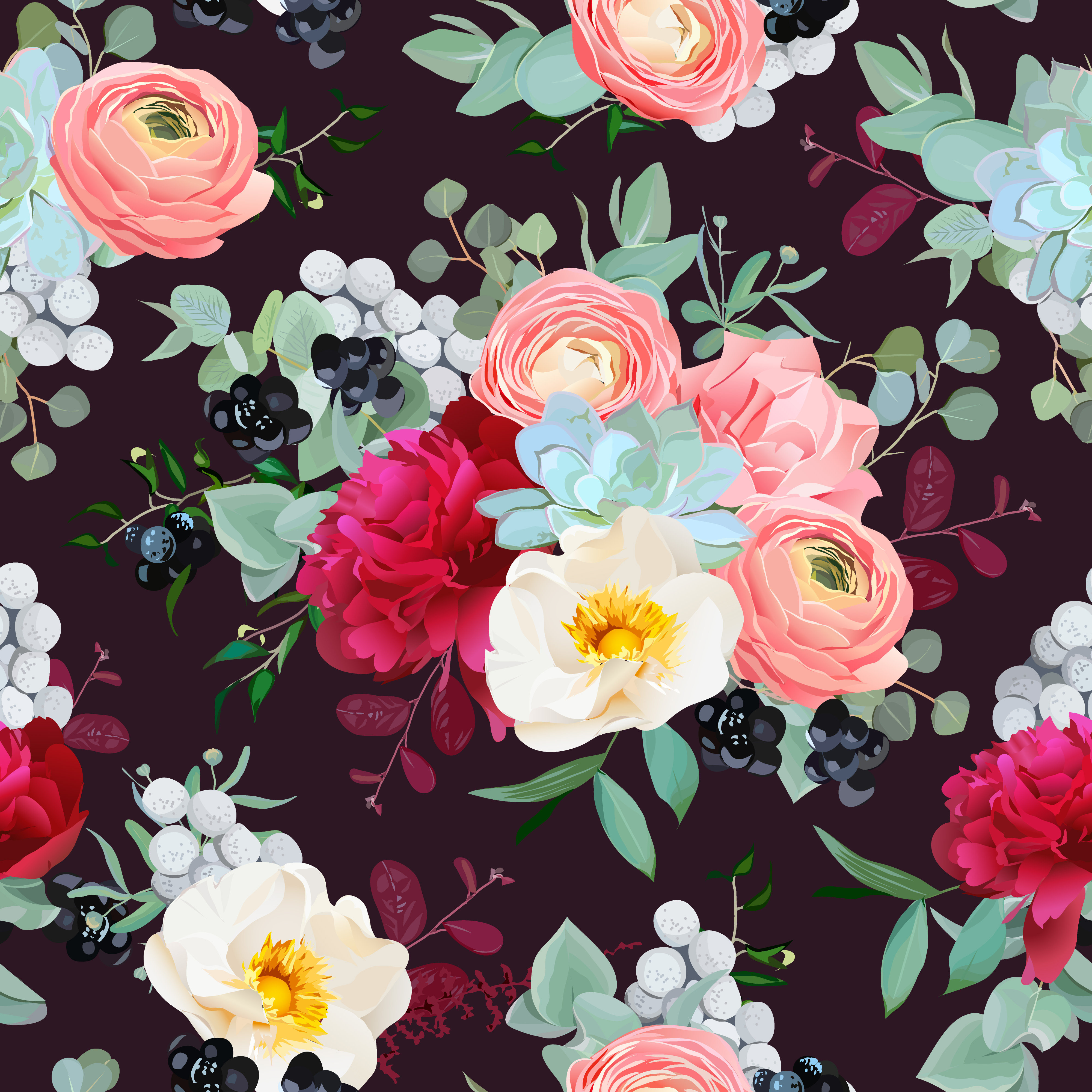 Wildon Home® Adelfina Winter Bouquets On Canvas Graphic Art | Wayfair